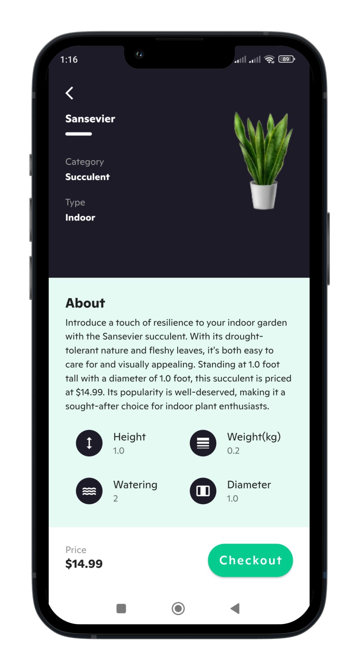 Plants Selling Flutter UI App Design